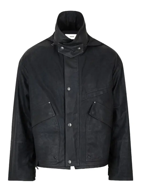 LEMAIRE Snap-button Rain Jacket - Onyx