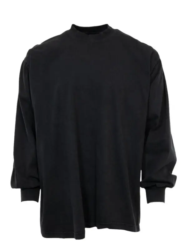 Balenciaga Logo Printed Long-sleeved Shirt - Black