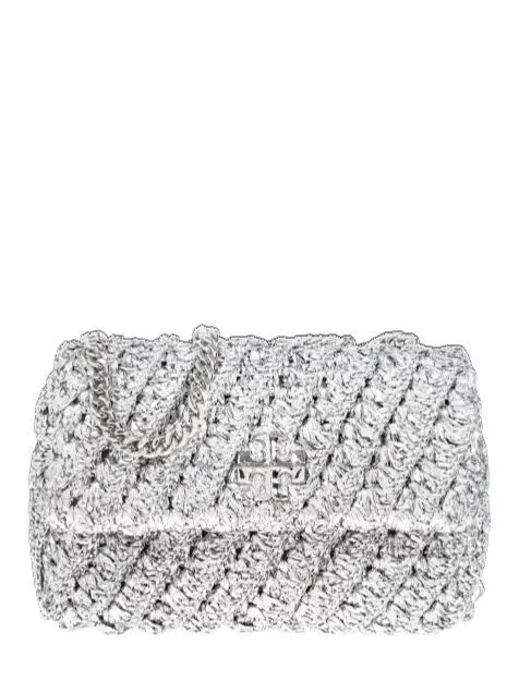 Tory Burch Small Kira Woven Shoulder Bag - Gray