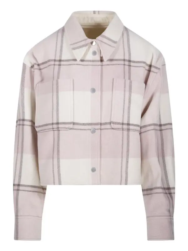 Canada Goose Cropped Plaid Shirt Jacket - Pink