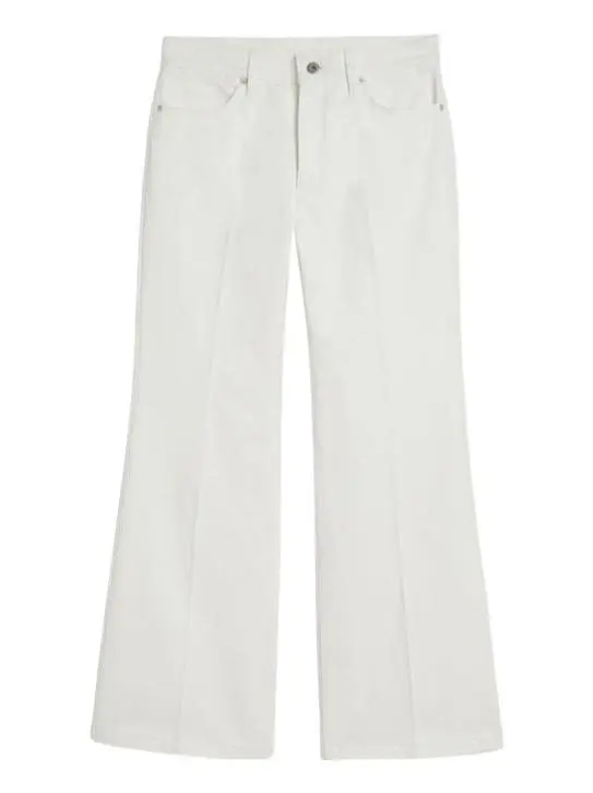 JIL SANDER Flared Cropped Denim Trousers - Porcelain