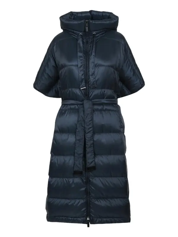 Max Mara Down Cape With Drawcord Hem - Black