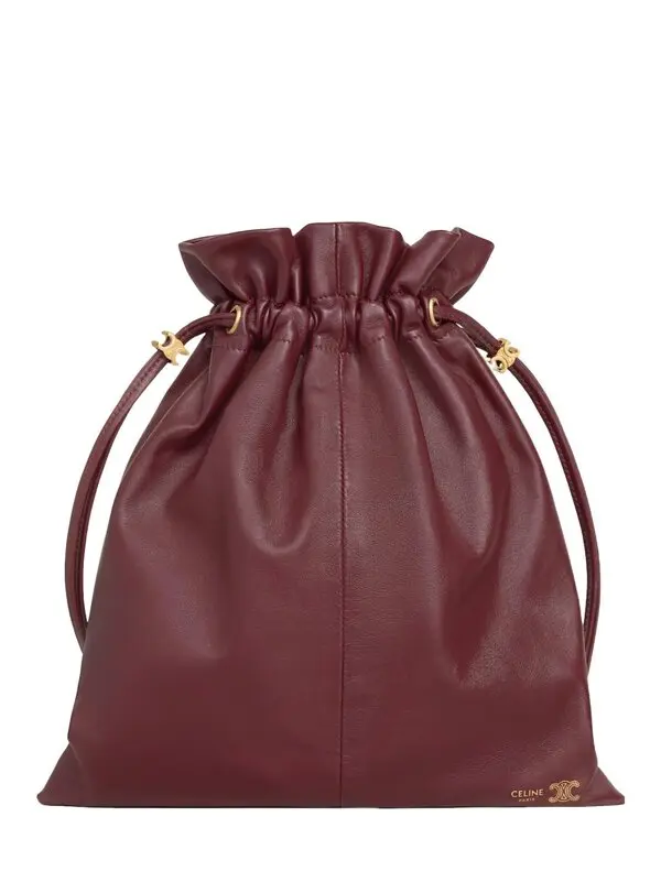 Celine Small Crystal Pouch In Lambskin - Syrah Grape Color