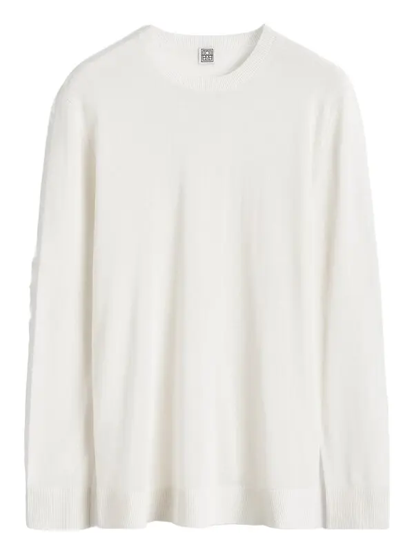 TOTEME Long Sleeve Crewneck T-shirt - White