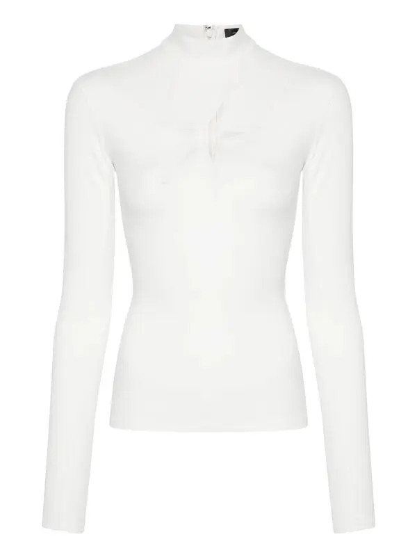 MUGLER Star Cutout Long-sleeve Top - White
