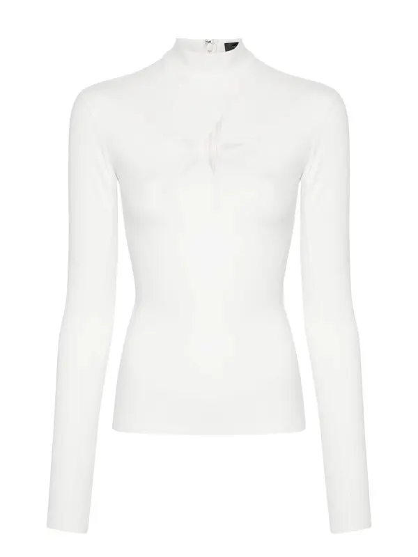 MUGLER Star Cutout Long-sleeve Top - White