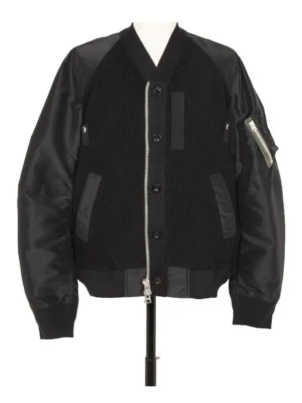 Sacai Twill Knit Blouson - Black