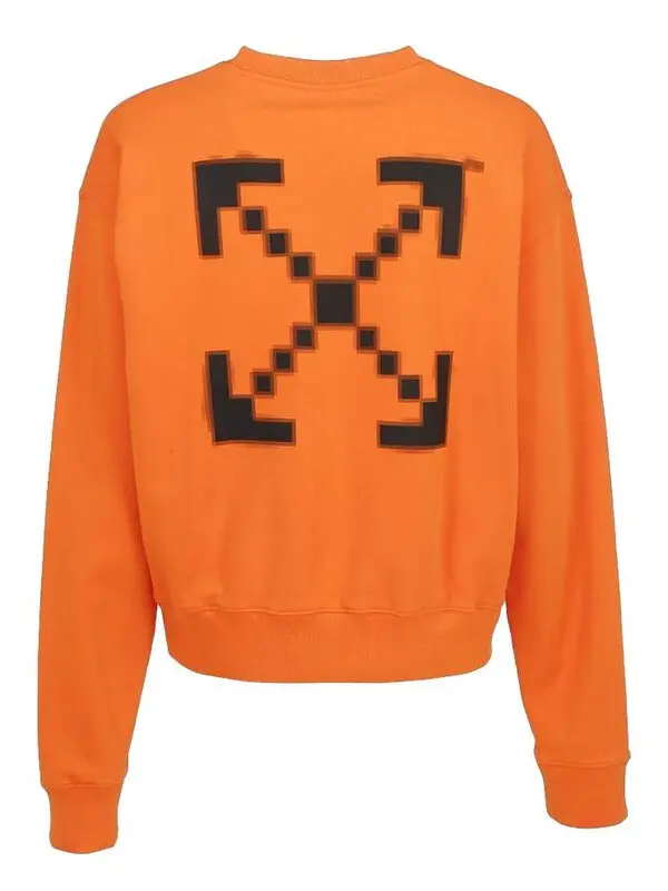 Off-White Logo Printed Crewneck Sweater - Orange