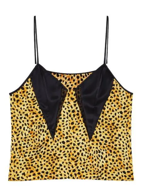 Versace Cheetah-print Silk Camisole - Multicolor