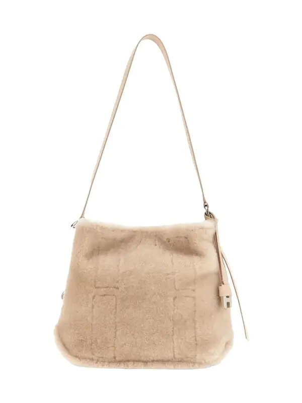Hogan Leather Tote Bag With H Charm - Ivory