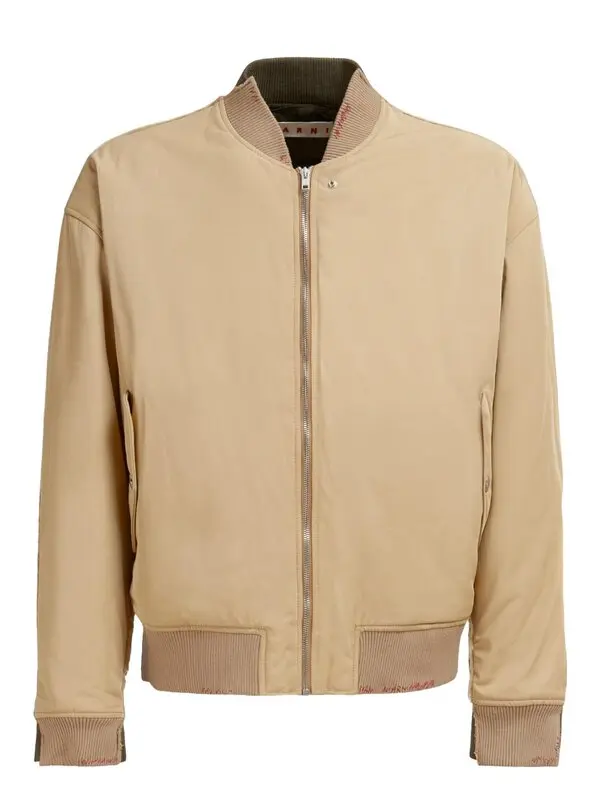 Marni Contrast Back Twill Bomber Jacket - Nude