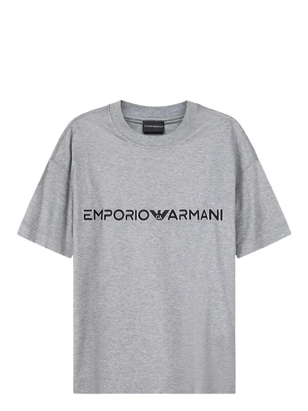 Emporio Armani Logo-print Crew-neck T-shirt - Gray