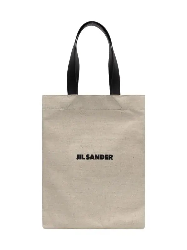 JIL SANDER Logo Detailed Tote Bag - Nude