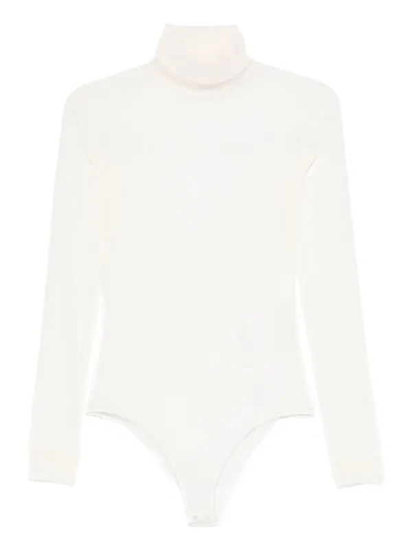 MAISON MARGIELA Semi-sheer High Neck Bodysuit - Beige