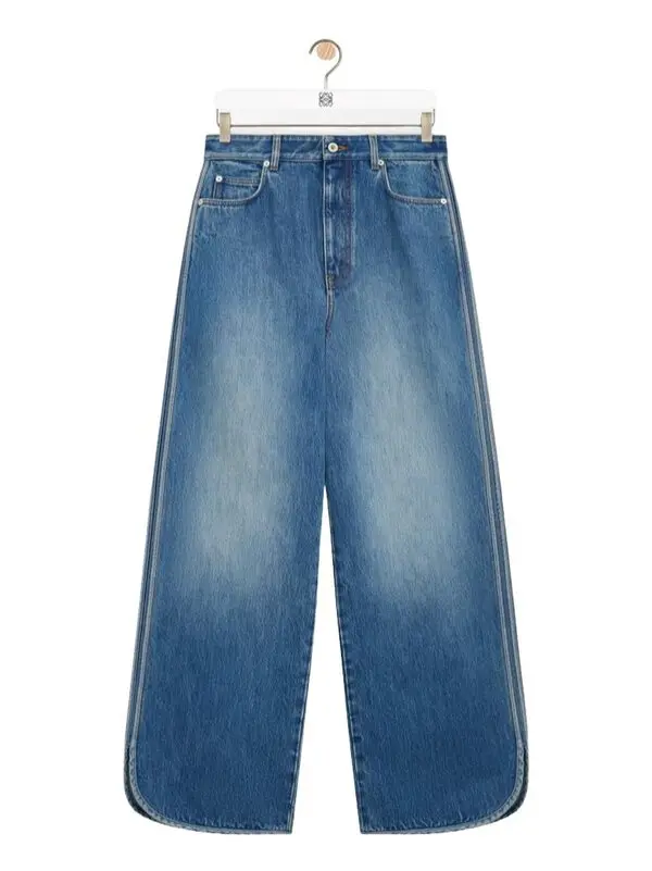 Loewe Denim Jeans With Contrast Piping - Denim Blue