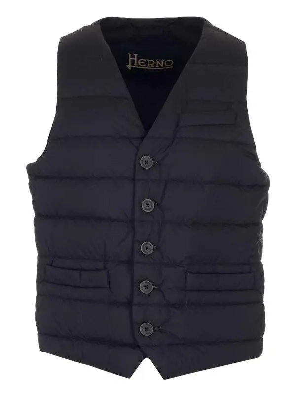 Herno Padded Button-up Gilet - Black