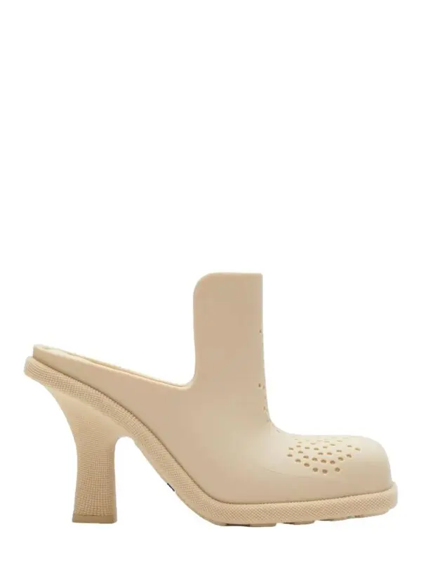 Burberry Equestrian Knight Square-toe Slip-on Mules - Nude
