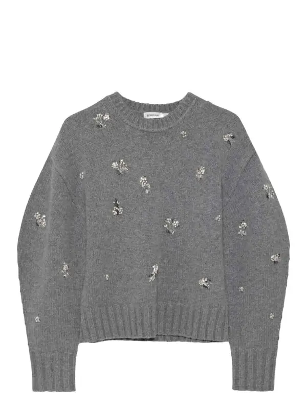Simkhai Embellished Long-sleeve Crewneck Sweater - Gray