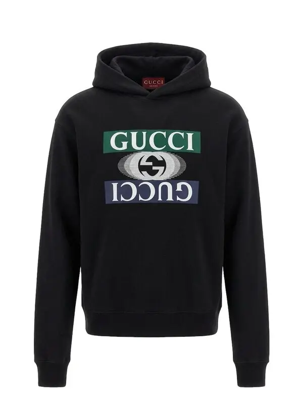 Gucci Jersey Hooded Sweatshirt With Logo - Black