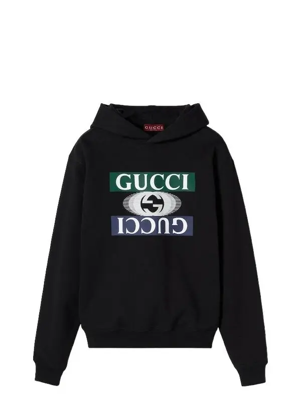 Gucci Jersey Hooded Sweatshirt With Logo - Black