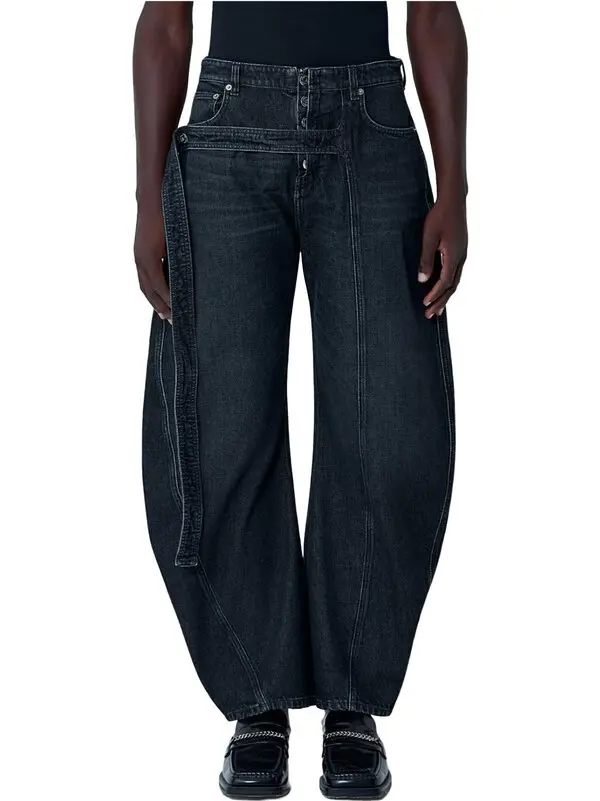 JEAN PAUL GAULTIER Denim Strap Jeans - Black