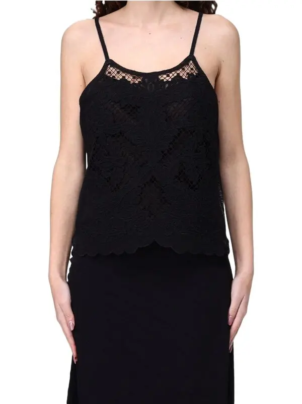 TWINSET Embroidered Lace Camisole - Black