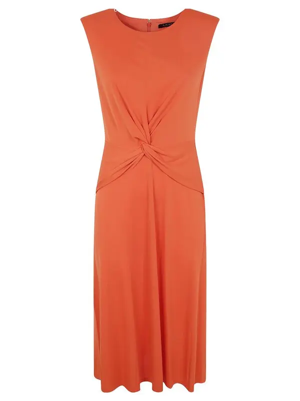Ralph Lauren Sleeveless Flared Midi Dress - Orange Lily