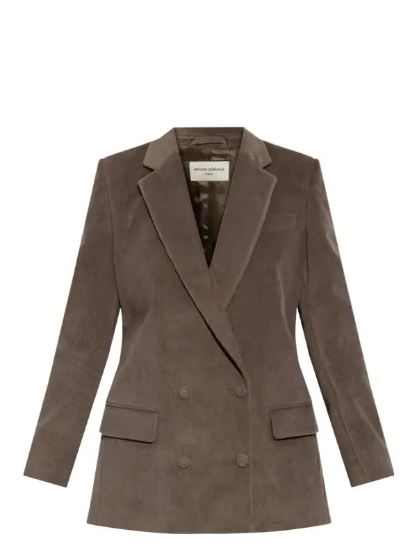 Officine Générale Double-breasted Corduroy Jacket - Brown