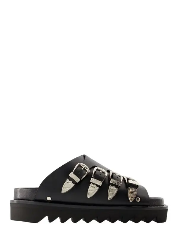 Toga Buckled Open-toe Slip-on Sandals - Black