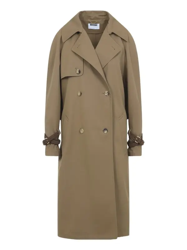 Moschino Belt Buckled Coat - Brown