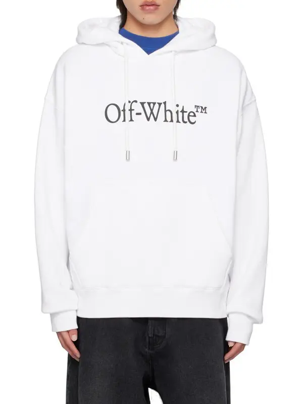 Off-White Bookish Skate Drawstring Hoodie - White