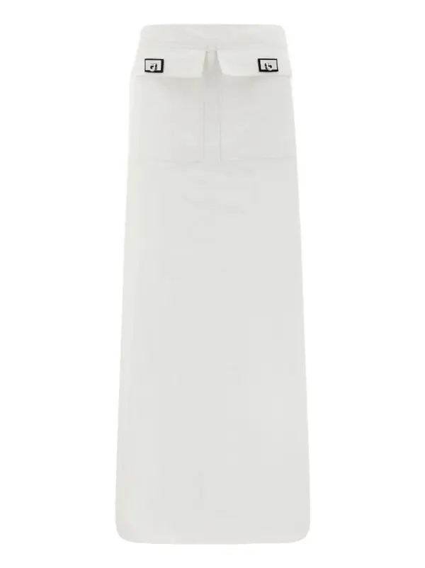 FERRAGAMO A-line Skirt With Gancini Buckle - White