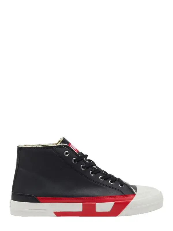 DIESEL® S-d-verse Mid Ii High Top Lace-up Sneakers - Black/red