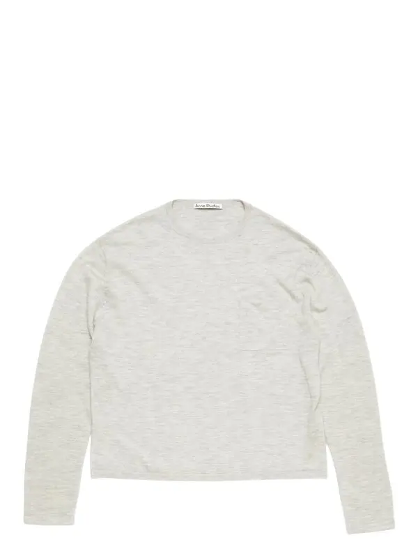 Acne Studios Ribbed Long Sleeve Jumper - Light Gray Mixed Colors