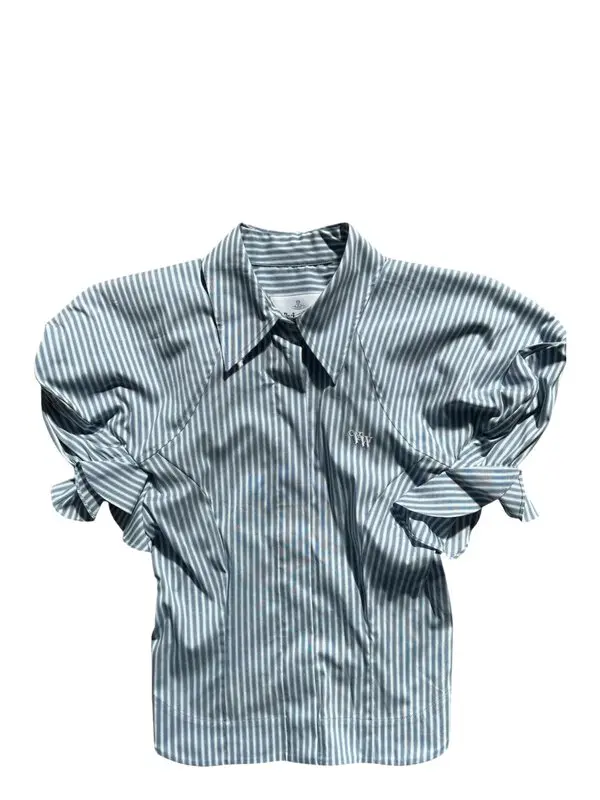VIVIENNE WESTWOOD Striped Shirt With Logo Embroidery - Blue