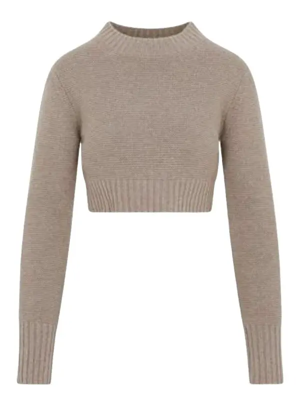 Max Mara Cropped Cashmere Jumper - Nude