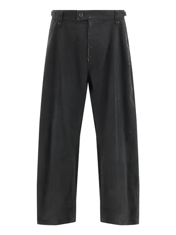 Balenciaga Distressed Wide-leg Trousers - Black