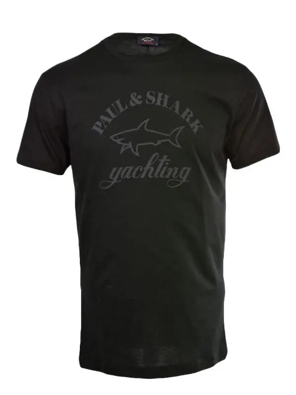PAUL  SHARK Round-necked Logo T-shirt - Black