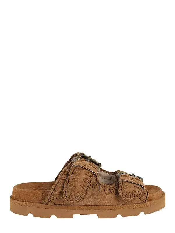 Mou Logo Slippers - Brown
