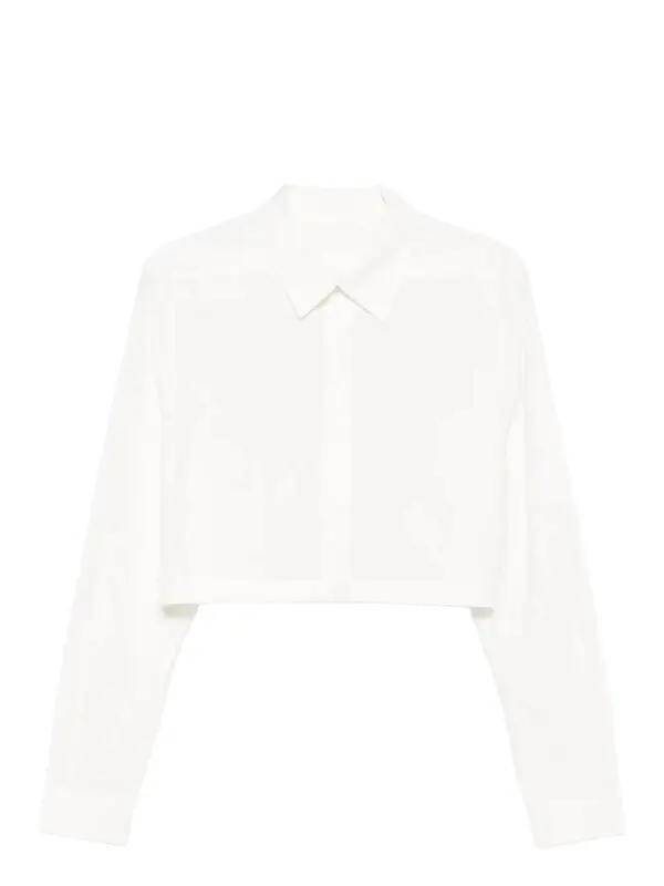Rick Owens Long Sleeve Cropped Shirt - Off White