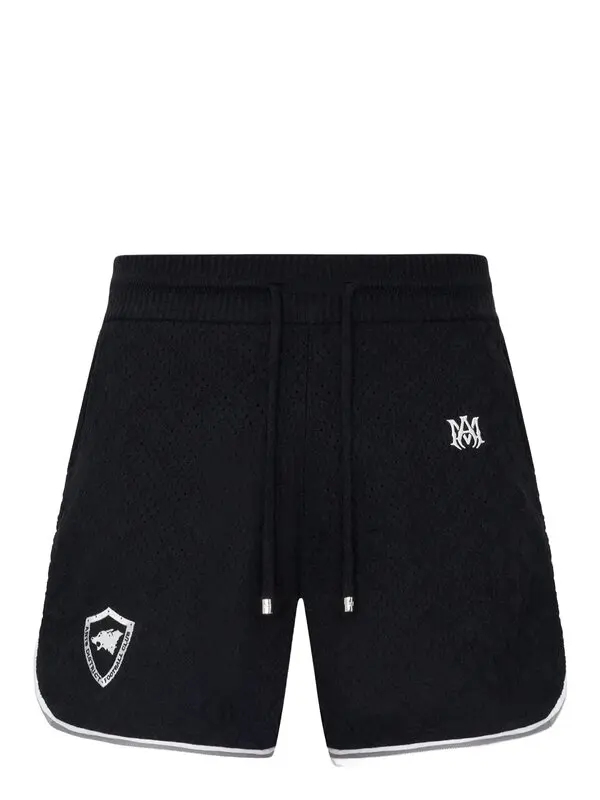 Amiri Drawstring Shorts With Embroidered Logo - Black