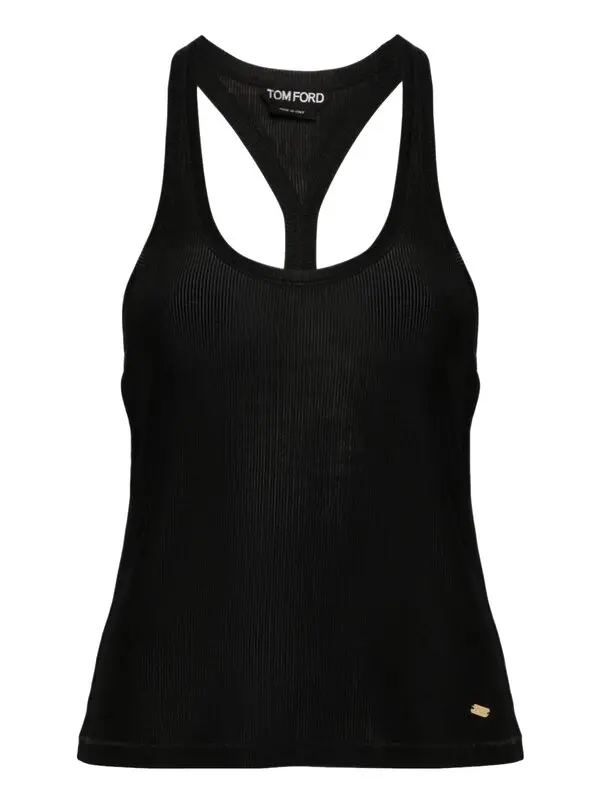 TOM FORD Racer Back Ribbed Tank Top - Black