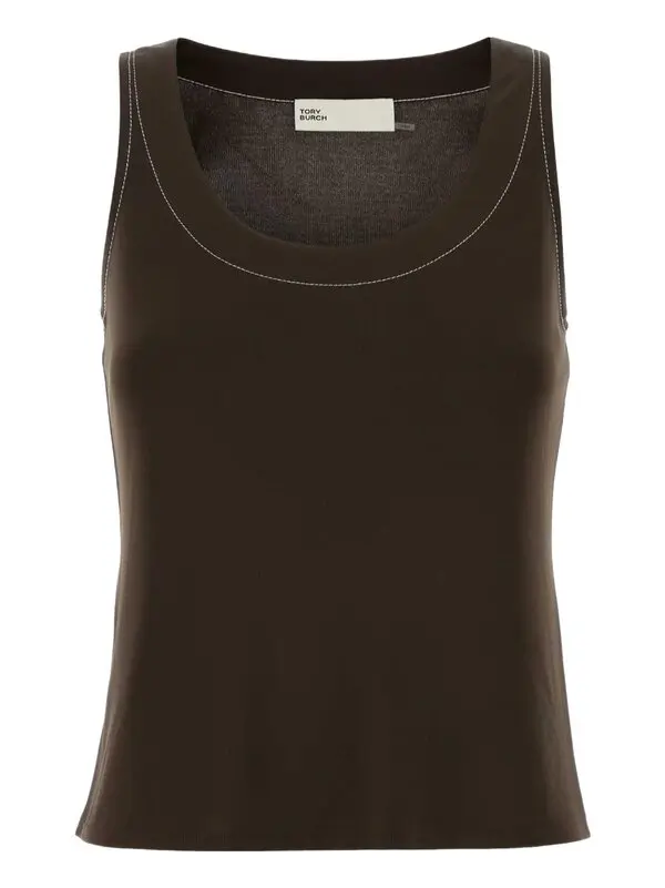 Tory Burch Sleeveless Jersey Tank Top - Black