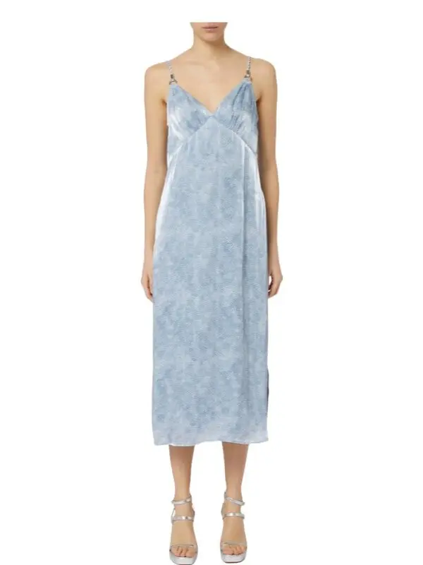 Michael Kors Allover Print Spaghetti Strap Dress - Blue