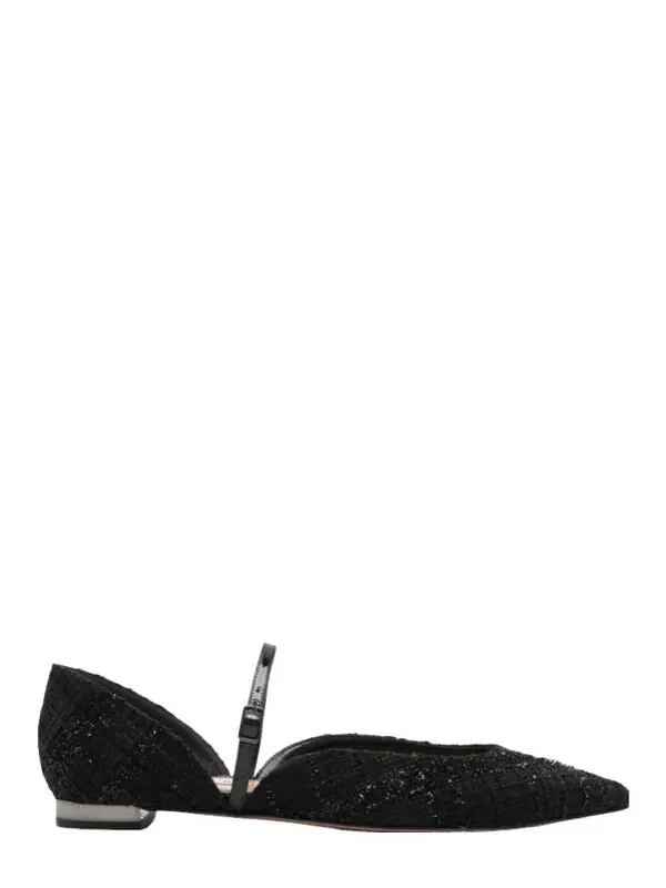 AQUAZZURA Embellished Ballerina Flats - Black