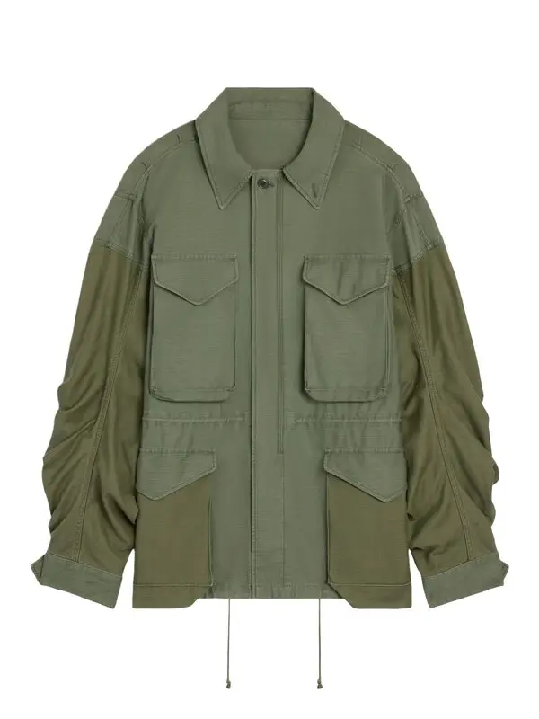 Celine Parka In Cotton Satin - Light Green