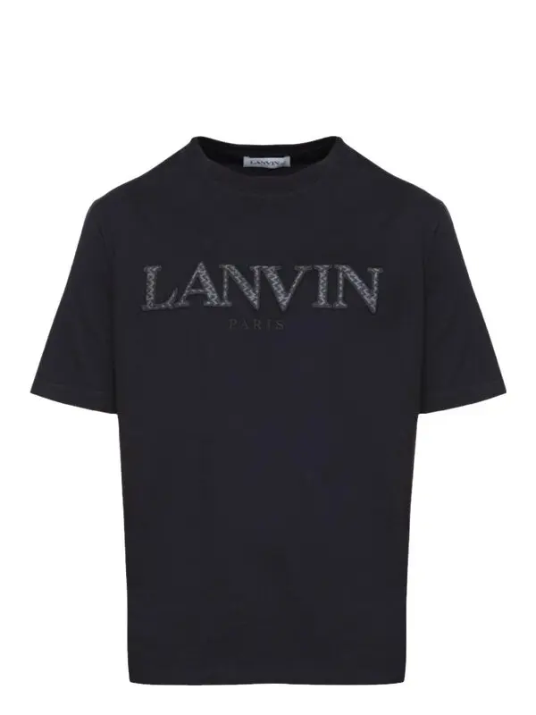 LANVIN Logo Embroidered Crewneck T-shirt - Black