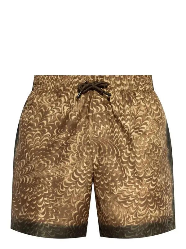Dries Van Noten Pattern-printed Drawstring Swim Shorts - Brown