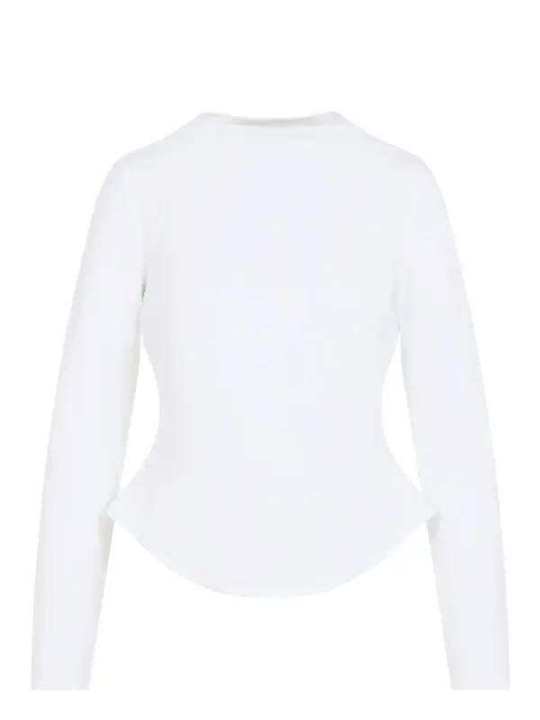 Alaïa Long-sleeved T-shirt With Boat Neckline - White