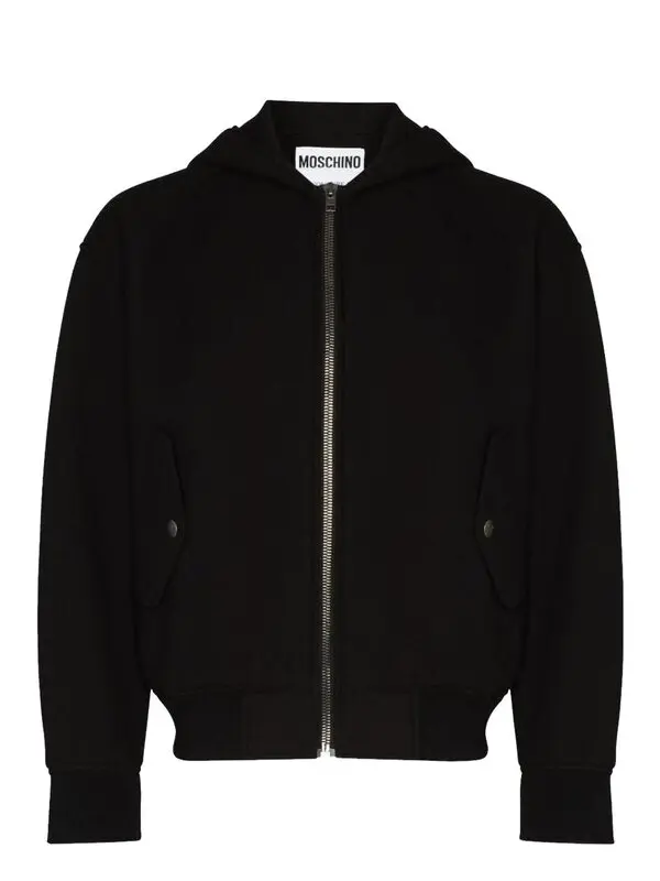 Moschino Design Zip-up Casual Jacket - Black